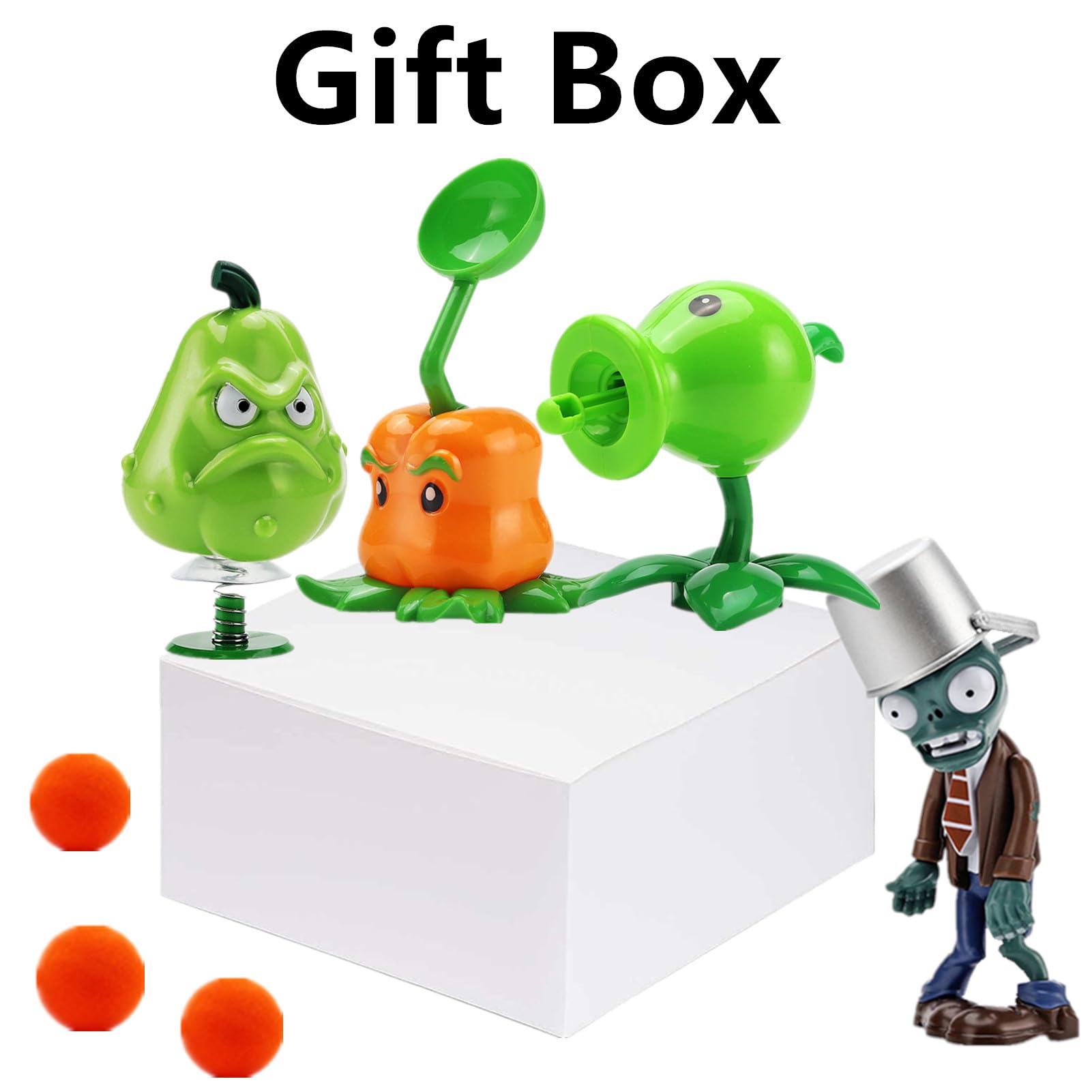 JHESAO 4 PCS Plants and Zombies Toys Action Figures Zombies PVZ Toys Sets 1 2 Series Great Gifts for Kids and Fans,Birthday and Christmas Party