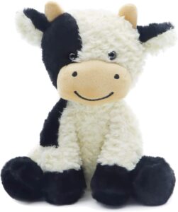 religes 9" cute cow stuffed animals soft cuddly cow plush stuffed animal birthday gifts for boys and girls, plush animal decorations (cows - sitting)