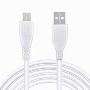 cjp-geek 5ft white micro usb power charging cord replacement for sony playstation 4 ps4 gold wireless stereo headset