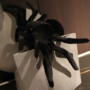 HOUPU Spider Stuffed Animal - Cute, Huggable, Soft Fur Plush Toy for Kids & Adults (Small: 7.8in x 11.8in)