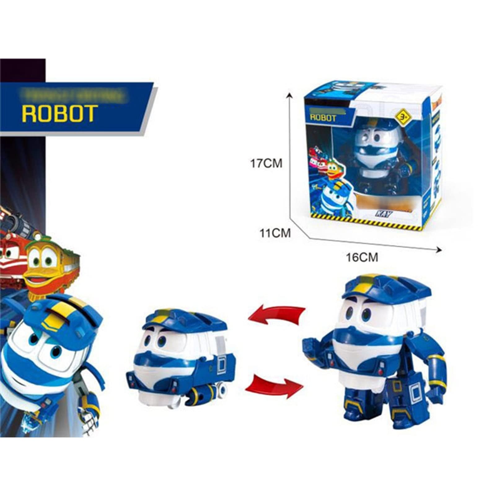 ZYYYWW Kay Kids Toys,Trains Deformation Toy Plastic Robot Blue Toys for Little Boys Toys