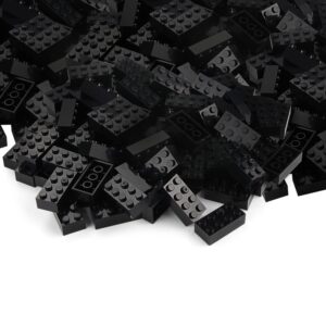 feleph 320 pieces 2x4 black bricks classic building creative play blocks set parts toy accessories compatible with 3001 major brick brands (black)