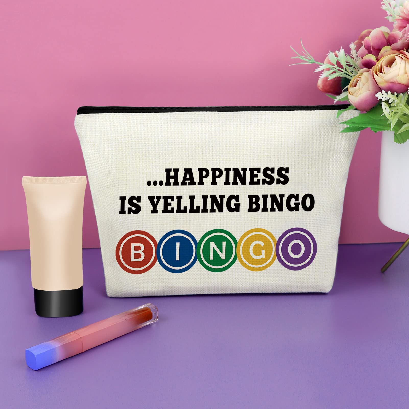 Sazuwu Bingo Lover Gift Bingo Game Gift for Women Makeup Bag Birthday Gifts for Bingo Player Bingo Gambler Gift Cosmetic Bag Lucky Bingo Gifts Christmas Gifts for Her Cosmetic Travel Pouch