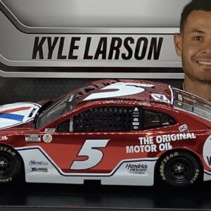 ColorChrome Finish Action Racing 156 Made 2021 Kyle Larson #5 1/24th Car Hood Opens Red White Paint Scheme Ran During Championship Year Metal Diecast Body Plastic Chassis Marked Adult Collectable