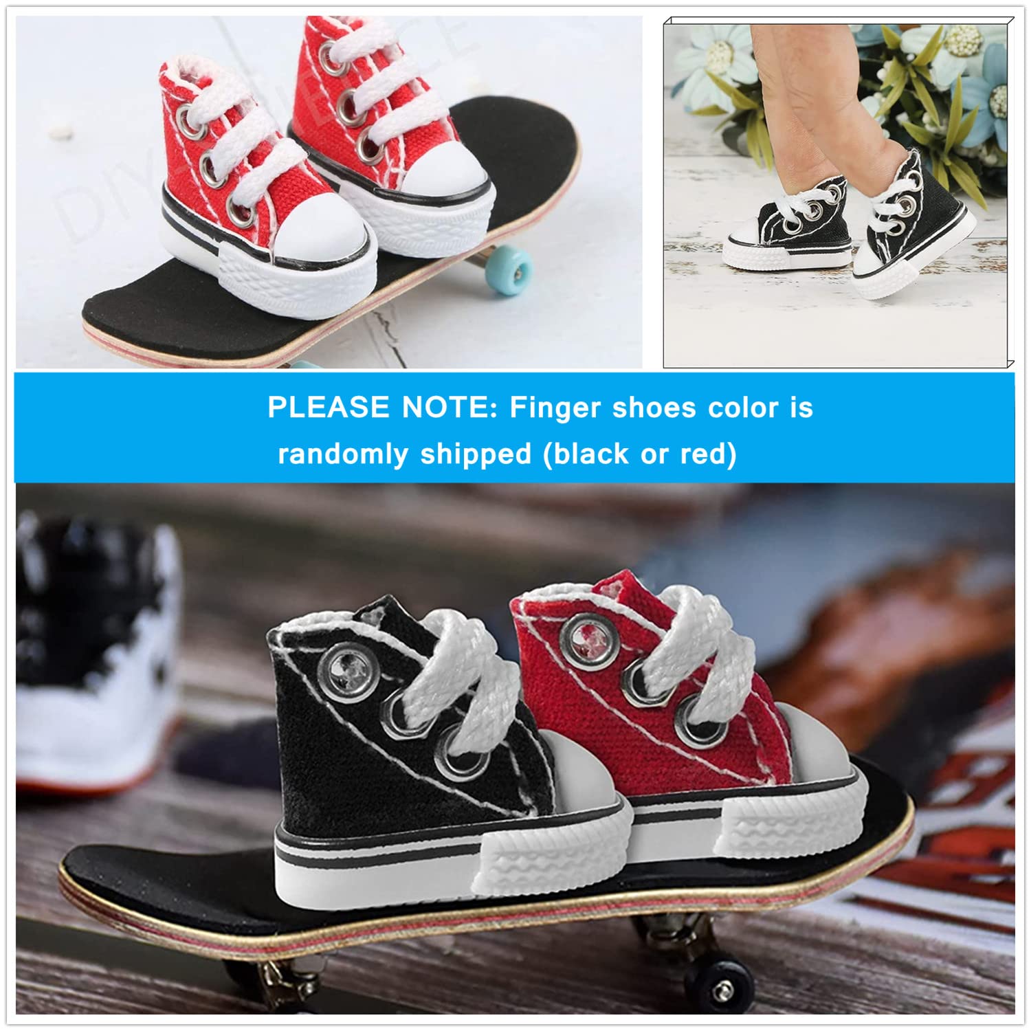 ACFELLE Fingerboards Sets, Finger Pant Clothes, Mini Toys Kits,Doll Breakdance Mini Cloth Shoes, Skateboard Accessories Tools Set