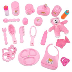 28 PCS Baby Doll Accessories Complete Car Set - Doll Feeding Pretend Playset for Kids, Girls with Magic Milk Bottles in a Storage Bag