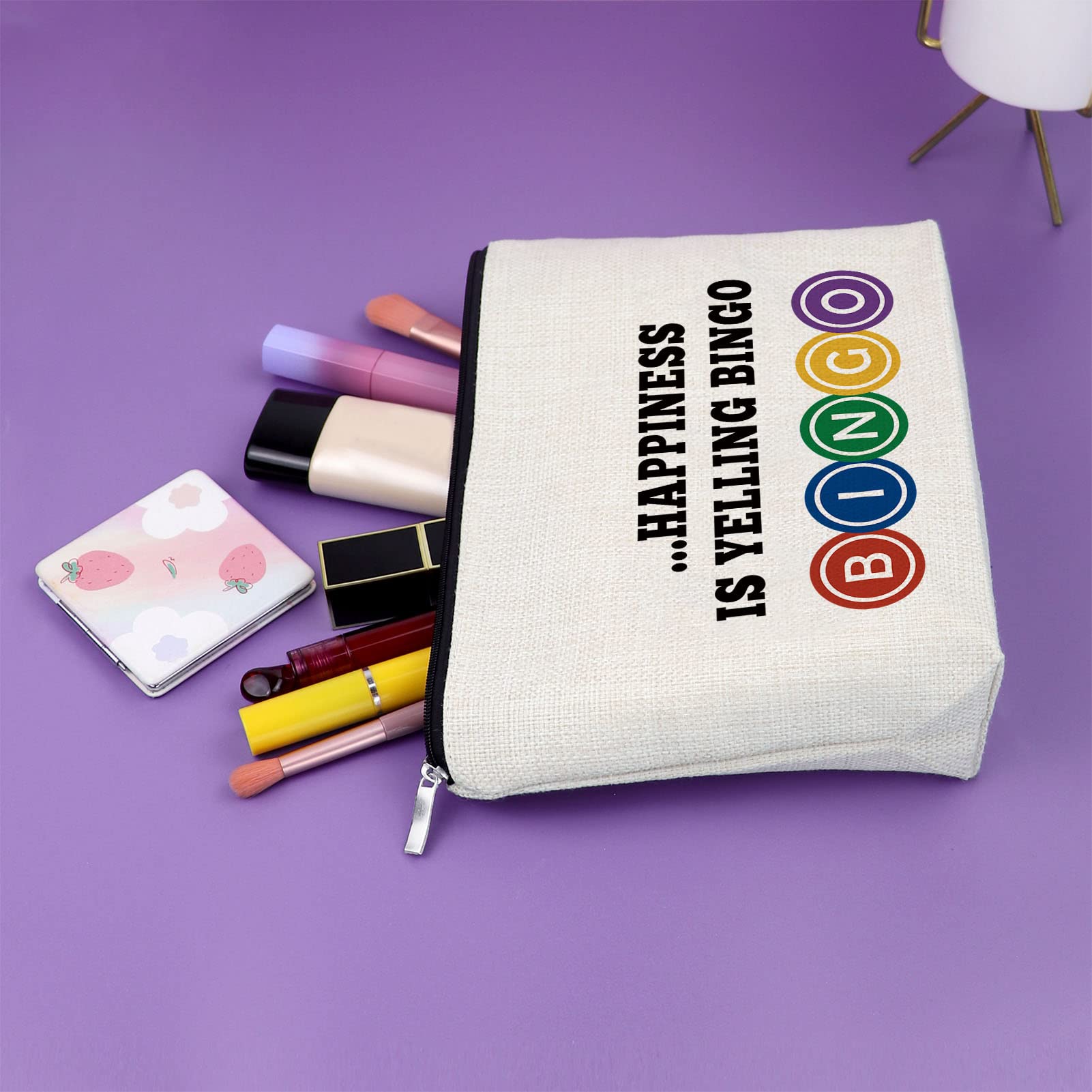 Sazuwu Bingo Lover Gift Bingo Game Gift for Women Makeup Bag Birthday Gifts for Bingo Player Bingo Gambler Gift Cosmetic Bag Lucky Bingo Gifts Christmas Gifts for Her Cosmetic Travel Pouch