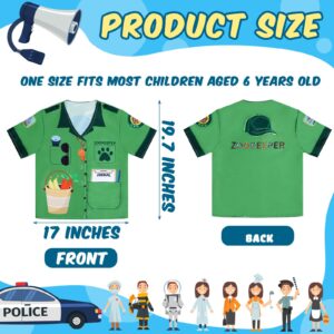 Jiuguva 12 Pcs Kids Pretend Play Costumes Firefighters Police Officers Astronauts Racers Unisex Cosplay Set(Classic)