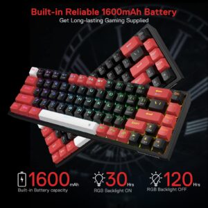 Redragon K631 PRO 65% 3-Mode Wireless RGB Gaming Keyboard, 68 Keys Hot-Swappable Compact Mechanical Keyboard w/Hot-Swap Free-Mod PCB Socket & Dedicated Arrow Keys, Quiet Red Linear Switch