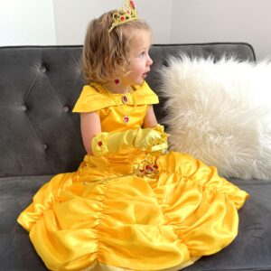 knemmy Princess Costume Dresses for Girls Costumes Halloween Cosplay Birthday Outfit Yellow