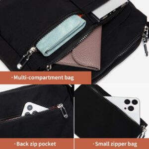 ETidy Crossbody Bag For Women Waterproof Lightweight Casual Shoulder Handbag Purse (Black upgrade)