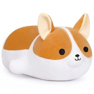 miaohaha plush corgi dog toy 15.7in stuffed animal corgi doll shiba inu dog plush pillow, gift for kids and girls(corgi,40cm/15.7in)