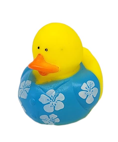 Cool Rubber Ducks (2") Standard Size. (12 Pack) Cute Duck Bath Tub Pool Toys. (Luau Rubber Duckies)