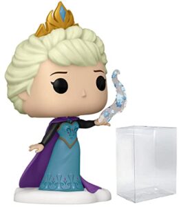 pop disney: ultimate princess - elsa funko vinyl figure (bundled with compatible box protector case), multicolor, 3.75 inches