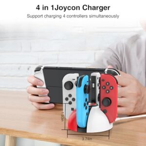 HEIYING Switch Controllers Charging Dock for Nintendo Switch/Switch OLED Joy-Con Controller, Switch Joy-Con Charging Dock with LED Indicator.