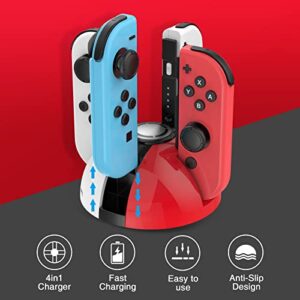 HEIYING Switch Controllers Charging Dock for Nintendo Switch/Switch OLED Joy-Con Controller, Switch Joy-Con Charging Dock with LED Indicator.