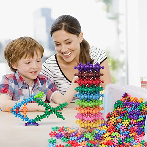 NEOACT 600 PCS Building Blocks Connect Toys,Interlocking Solid Plastic Educational Toys Sets for Preschool Kids Boys and Girls Aged 3+, Promote Fine Motor Skills and Sensory Development.