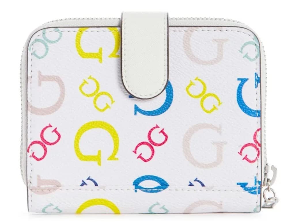 Guess Women's G Logo Print Small Wallet - White Multi