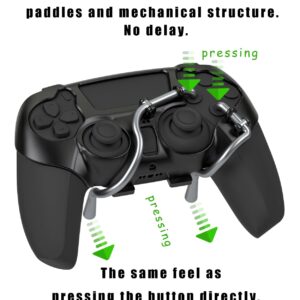 EXknight Leverback FPS Mechanical Paddles Attachment, Back Buttons Gaming Paddles for PS5 Controller (Black)