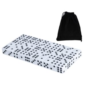 50 pack 16mm white dice - six sided standard opaque white dice with black pips dots for board games