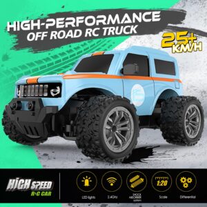 NiGHT LiONS TECH RC Cars for Kids 2WD Remote Control Car 2 Batteries Alloy Monster Trucks 60Mins Play Time Electric Toy Off-Road Crawler Gift for Boys and Girls