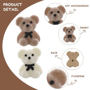 Prasacco 24 Pcs Mini Bears Small Acrylic Flocked Bear Plush Stuffed Tiny Bear Doll for DIY Keychain Birthday Wedding Graduation Decorations Party Favor (20mm/0.76Inch, 12 Brown+12 White)