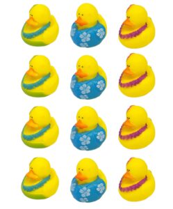 cool rubber ducks (2") standard size. (12 pack) cute duck bath tub pool toys. (luau rubber duckies)