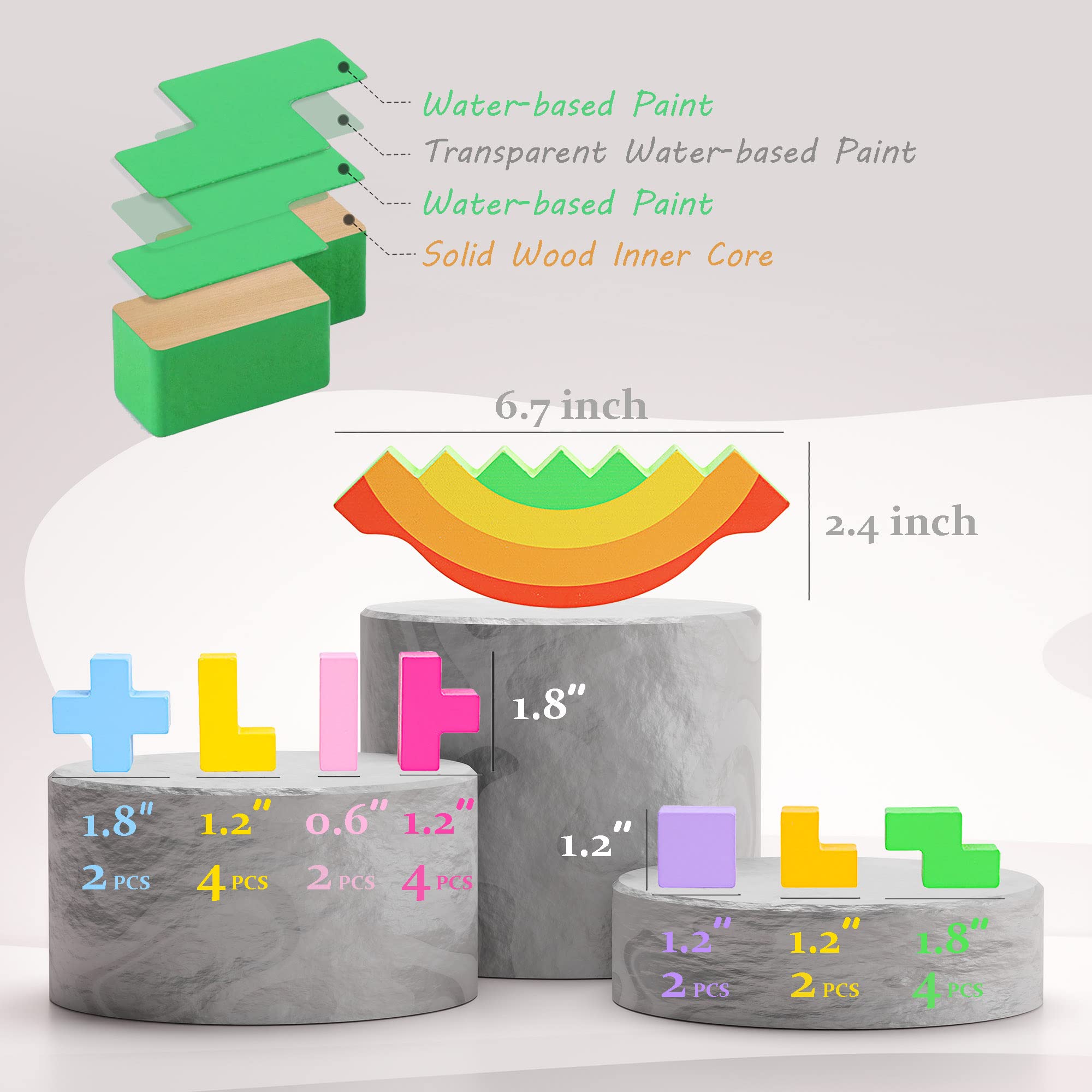 PHINIENLAND Balance Blocks Montessori Toys for Toddlers, Education for Fine Motor Skills - Sorting & Matching