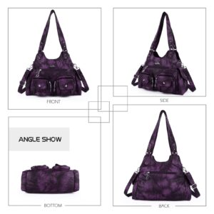 Angel Kiss Handbags for Women Hobo Bags for Large Tote Bag Soft PU Leather Multi-Pocket Shoulder Bag Top Handle Handbag