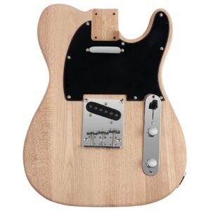 Fistrock DIY Electric Guitar Kit Beginner Kit 6 String Right Handed with Ash Body Hard Maple Neck Rosewood Fingerboard Chrome Hardware Build Your Own Guitar.