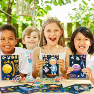 48 Sheets Space Stickers for Kids Planet Make Your Own Stickers Outer Space Sticker Make a Face Astronaut Stickers Solar System Stickers for Birthday Party Favors