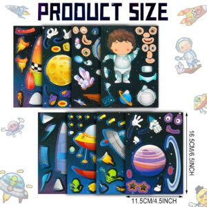 48 Sheets Space Stickers for Kids Planet Make Your Own Stickers Outer Space Sticker Make a Face Astronaut Stickers Solar System Stickers for Birthday Party Favors