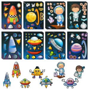 48 sheets space stickers for kids planet make your own stickers outer space sticker make a face astronaut stickers solar system stickers for birthday party favors