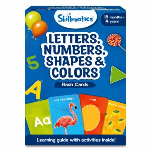 skillmatics thick flash cards for toddlers - letters, numbers, shapes & colors, montessori toys & games, preschool learning activities and toddler toys for kids 1, 2, 3, 4 years