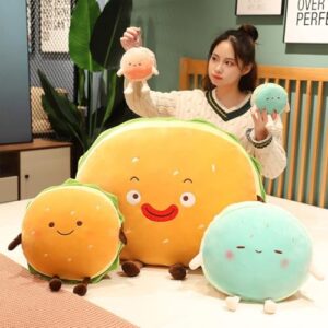 Goylmc Hamburger Plush Toy - Hamburger Stuffed Toys - Cute Food Plush Pillow - Room Decor Holiday Birthday for Kids Boys Girls (6")