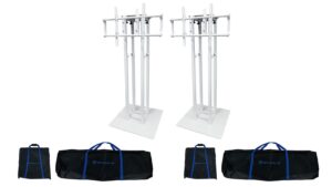 (2) rockville rtp33-tv pro totem dj speaker/lighting stands w/detachable tv mount