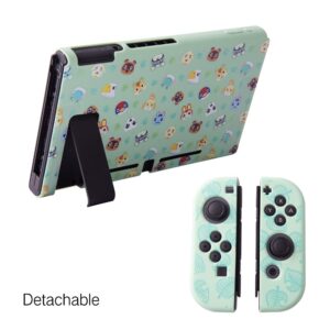 PERFECTSIGHT Protective Case Compatible with Nintendo Switch | Cute Soft TPU Anti-Slip Skin Grip Cover | Hard Shell Dockable Case | Anti-Scratch Shockproof Slim Cover Case Animal Crossing