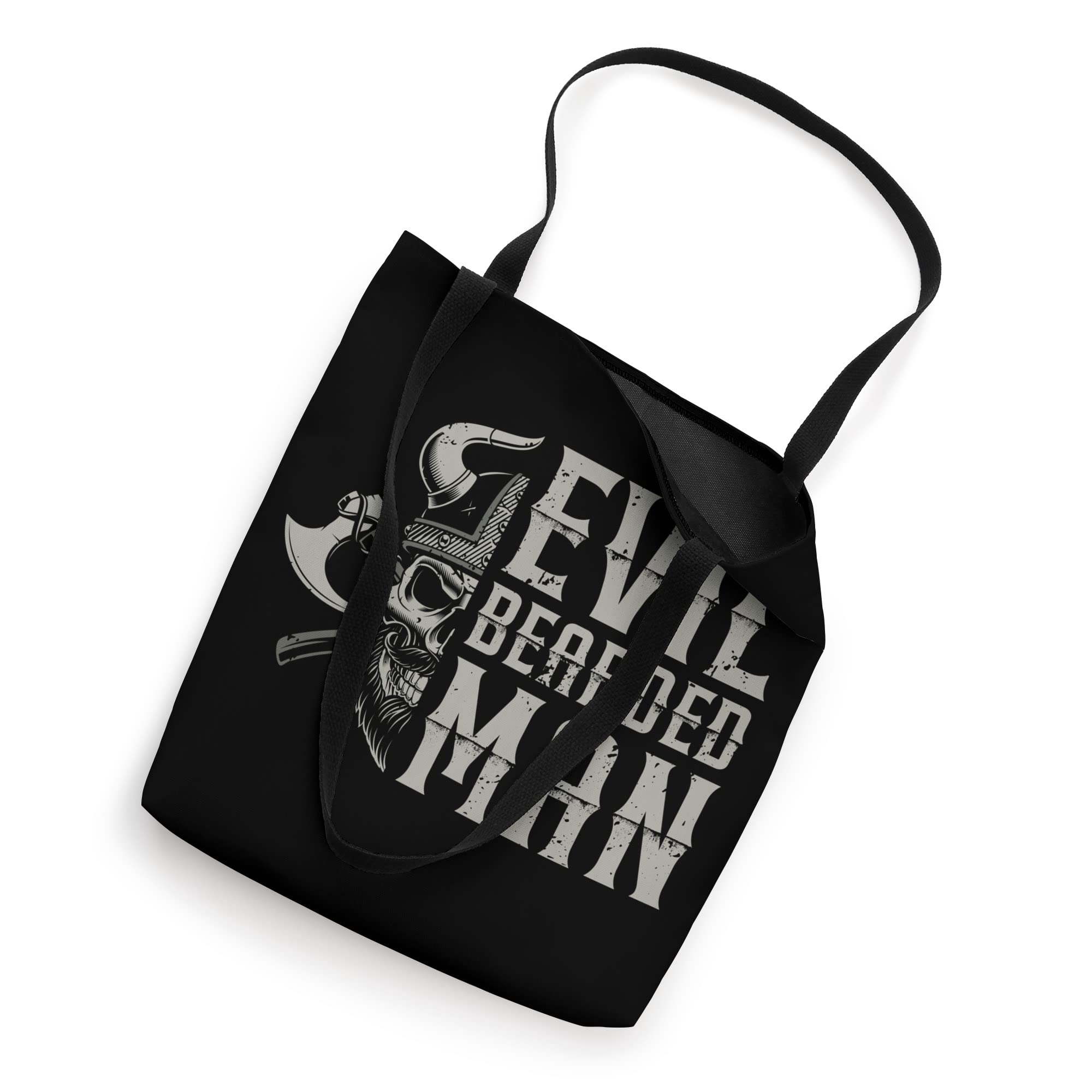 Evil Bearded Man Viking Ship Valkyrie Warrior Axe Tote Bag