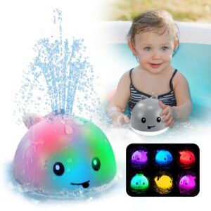 zhenduo baby bath toys, light up bath toys, sprinkler bathtub toys for toddlers infant kids boys, automatic spray water bath toy, pool bathroom baby toy