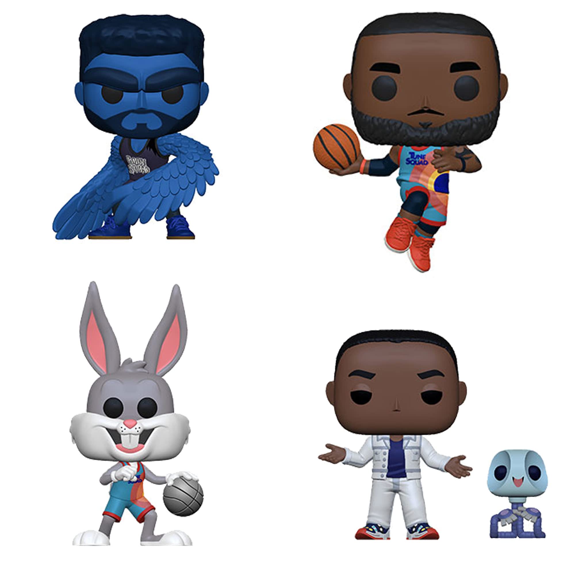 Funko POP! Movies Space Jam 2 Collectors Set- The Brow, Lebron Leaping, Bugs Bunny Dribbling, and Al G. Rythm with Pete Buddy