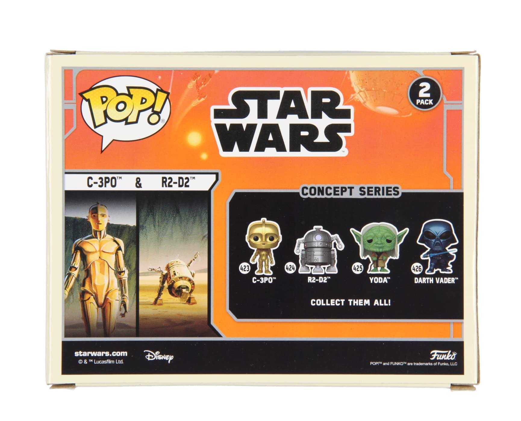 Funko Pop! Disney: Star Wars Concept – C-3PO & R2-D2 (Exclusively at Disney) 2-Pack Bobble-Heads Vinyl Figures