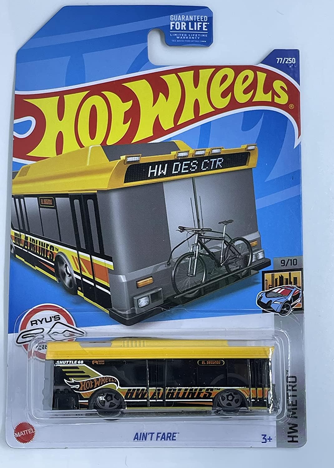 Hot Wheels 2022 - Ain't Fare - Bus - Yellow - HW Metro 9/10