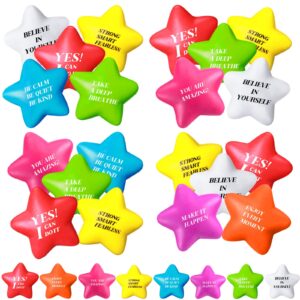 motivational stress balls quote relief ball colorful inspirational foam star hand exercise toy relieve anxiety for adults girls boys party favors(48 pcs)