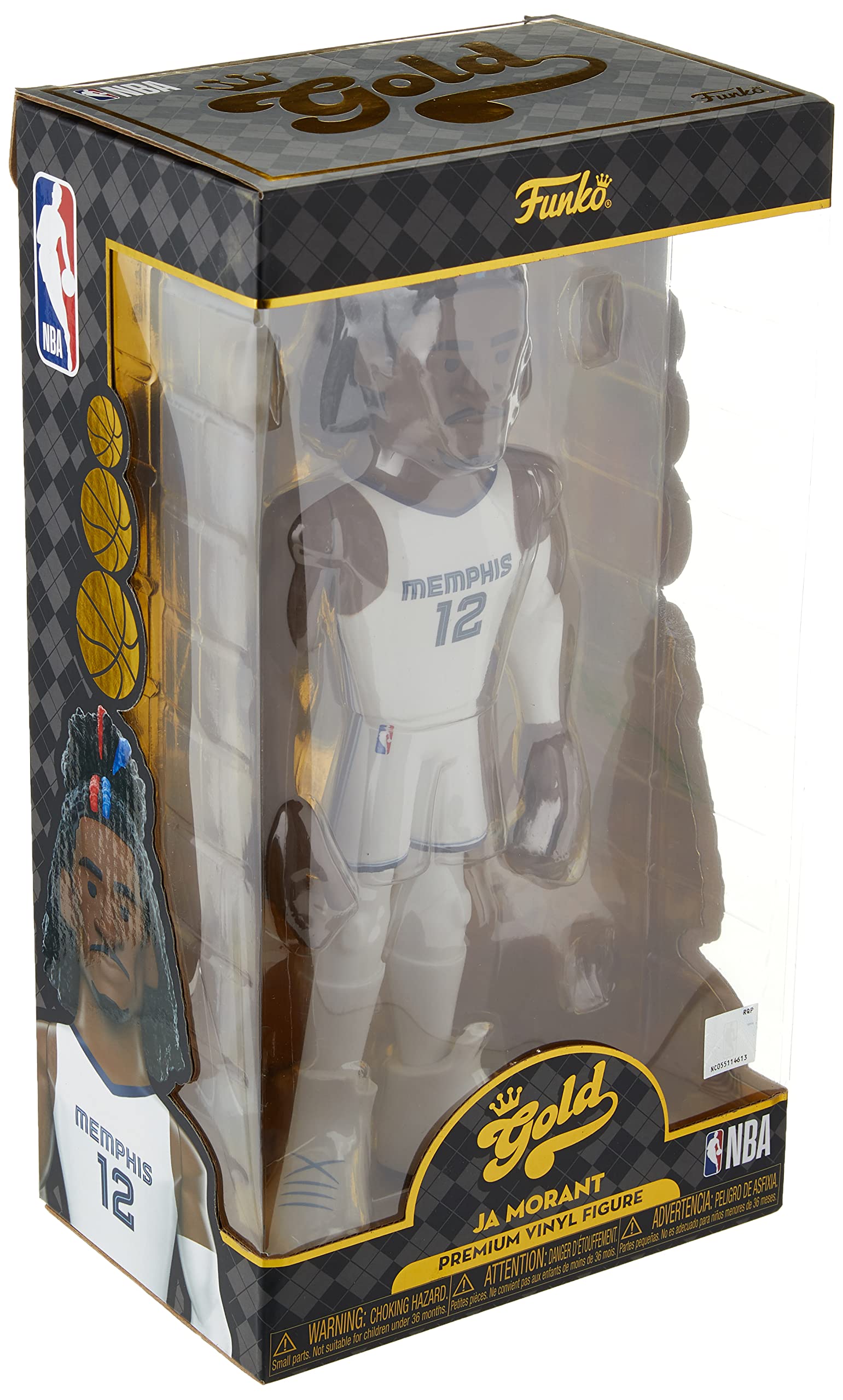 Funko Gold Vinyl: NBA - Ja Morant, Memphis Grizzlies, 12 Inch Premium Vinyl Figure with Chase (Styles May Vary)