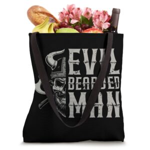 Evil Bearded Man Viking Ship Valkyrie Warrior Axe Tote Bag