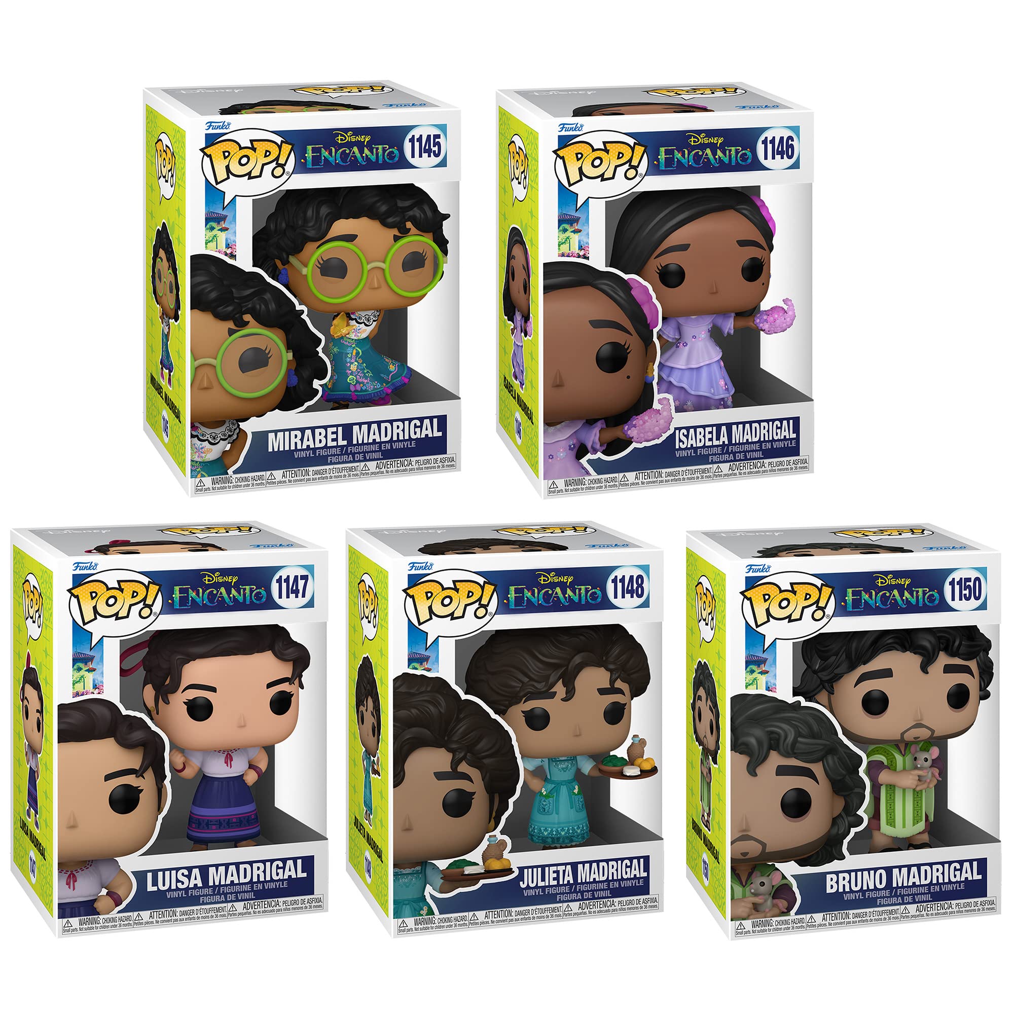 Funko POP! Encanto Collectors Set- Mirabel, Isabela, Luisa, Julieta, and Bruno