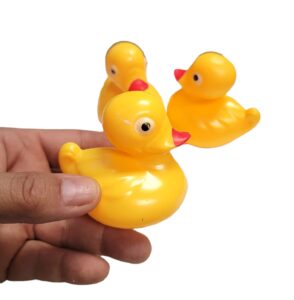 floating weighted duckies (12 pack) plastic yellow duck pond floater. (2.75") fun bath tub pool play toy. (yellow)