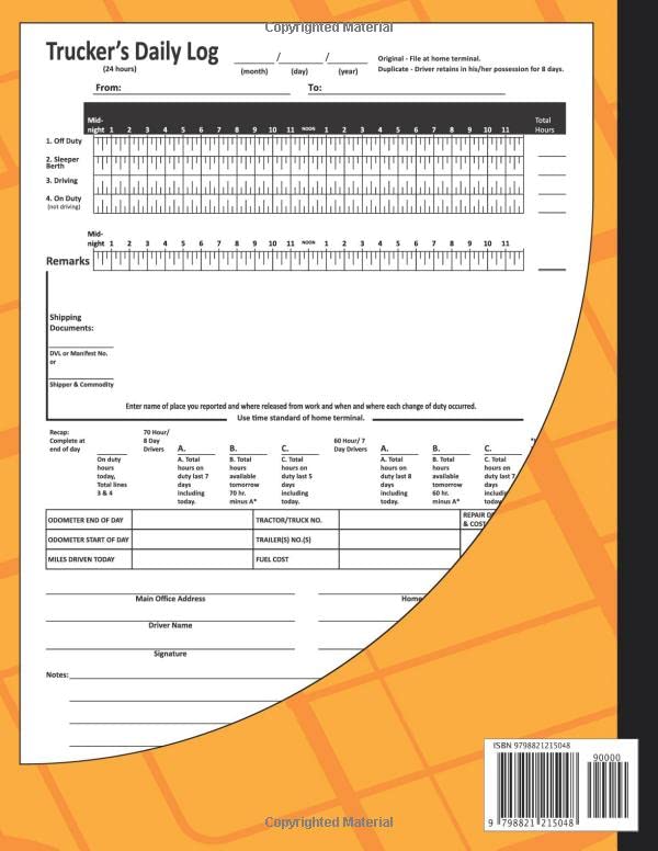 Truckers Dot Log Book: Trucker’s Log Book and OTR Driver