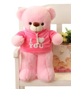 yesgirl 22.8 inch large pink teddy bear valentines day stuffed animal, soft stuffed bear plush toy for her, birthday gifts for girlfriend, boyfriend, kids, boys and girls