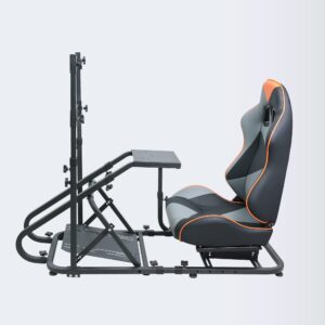 ouyessir racing simulator cockpit with racing seat and tv stand, adjustable steering wheel stand for logitech g25|g27|g29 |g920 | thrustmaster | compatible with xbox one, ps4, pc platforms